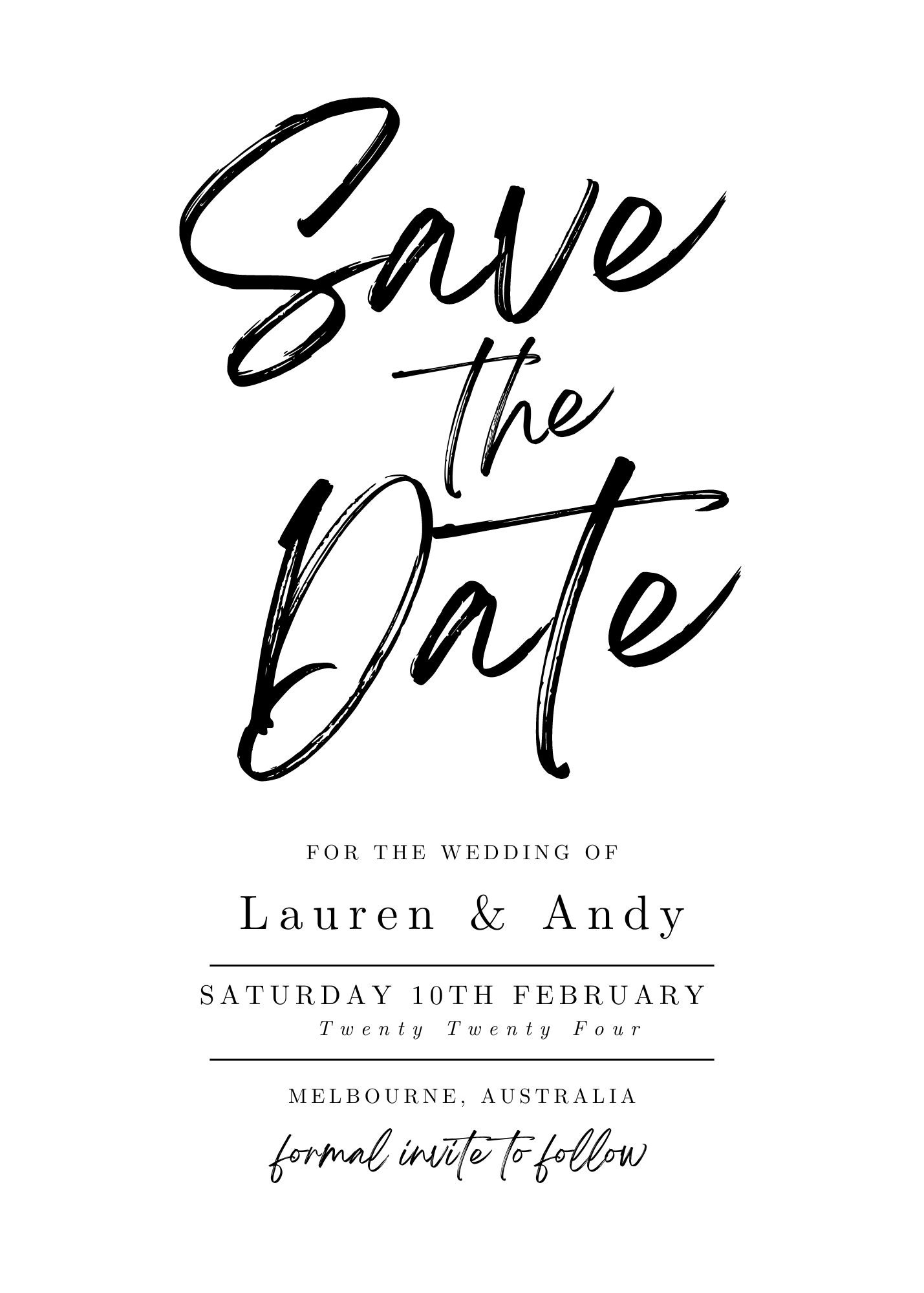 Elegant Save The Date Template Simplistic Save The Date Printable