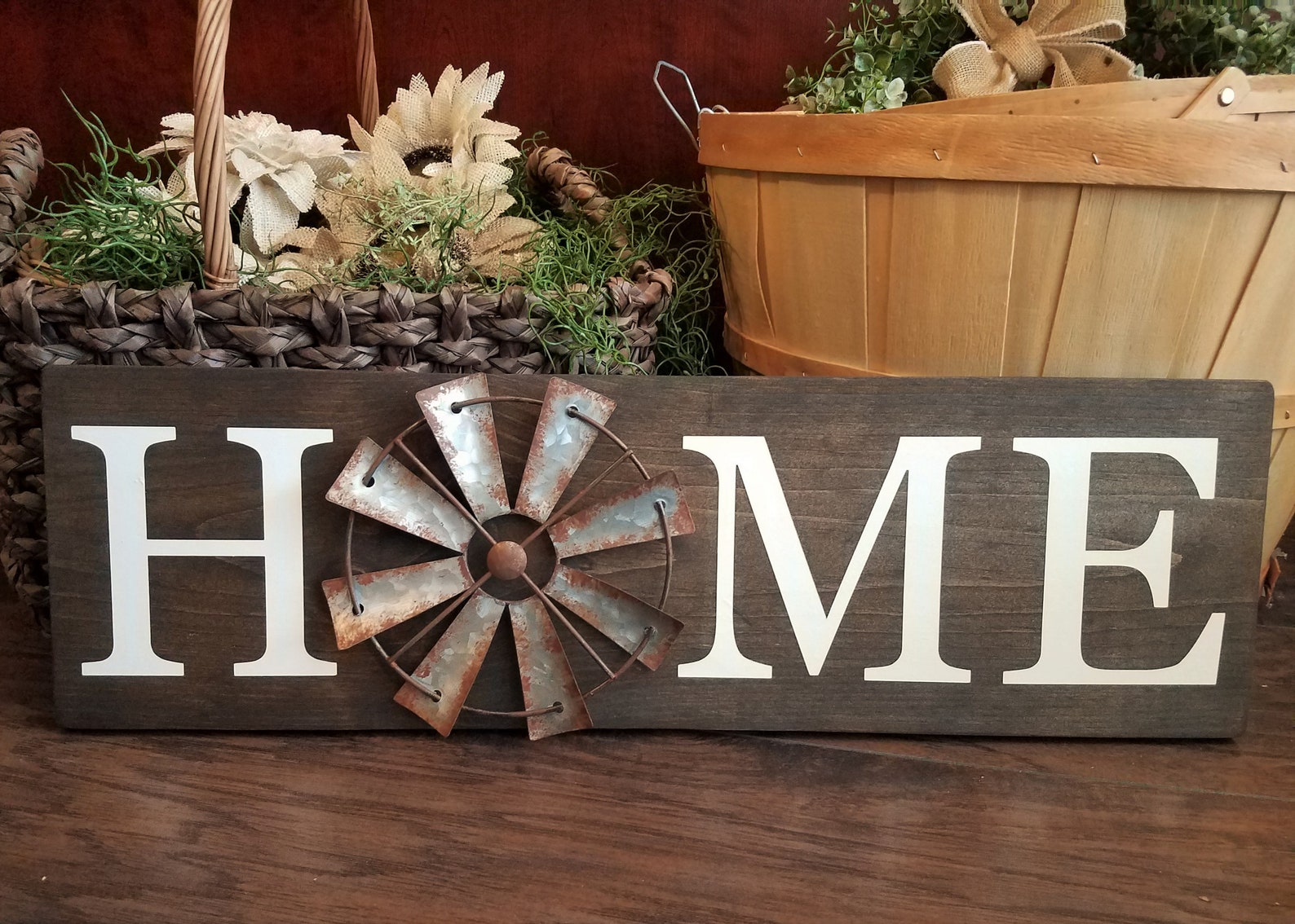 Home Sign With Windmill Home Sign Home Sign Wreath - Etsy