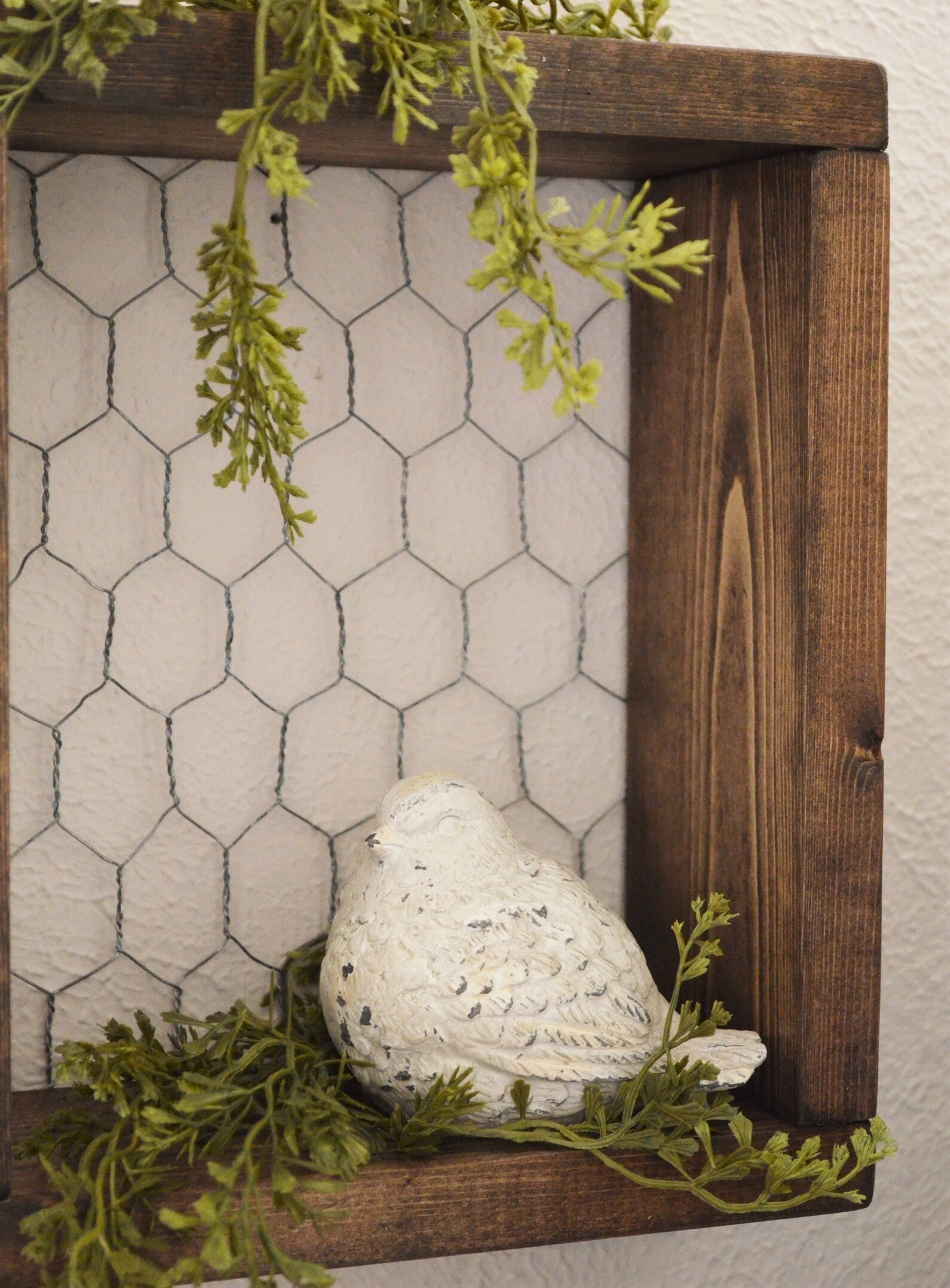 SET Shadowbox Chicken Wire Shelf, Farmhouse Decor, Shelf With Chicken ...