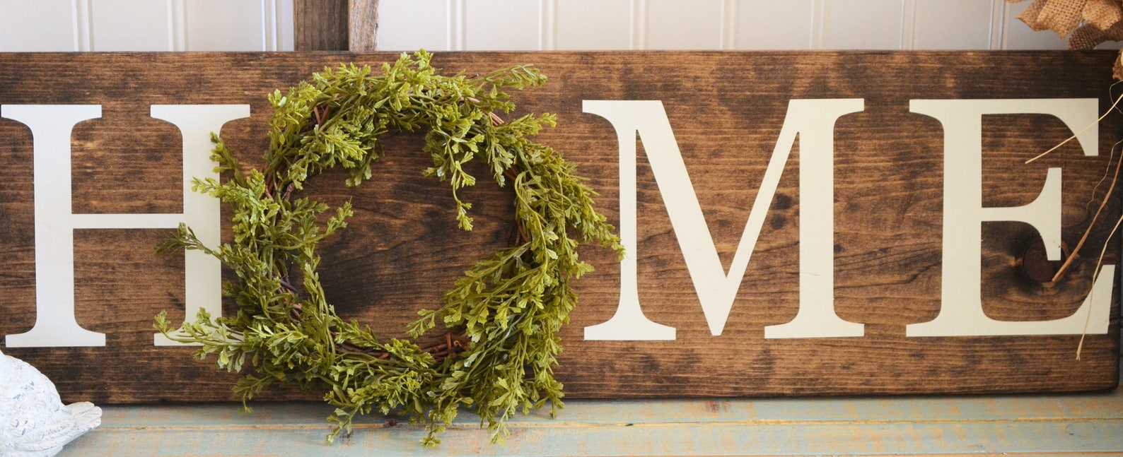 Home Sign With Wreath Farmhouse Decor Farmhouse Sign Rustic - Etsy