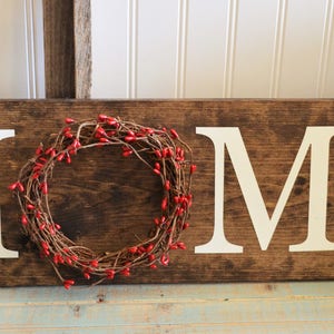 Home Sign With Wreath, Farmhouse Decor, Farmhouse Sign, Rustic Decor ...