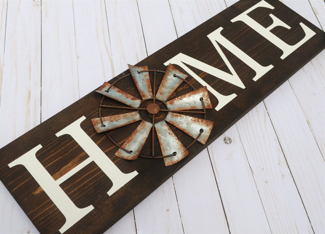 Home Sign With Windmill Home Sign Home Sign Wreath - Etsy