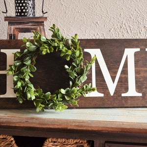 Home Sign With Wreath, Farmhouse Decor, Farmhouse Sign, Rustic Decor ...