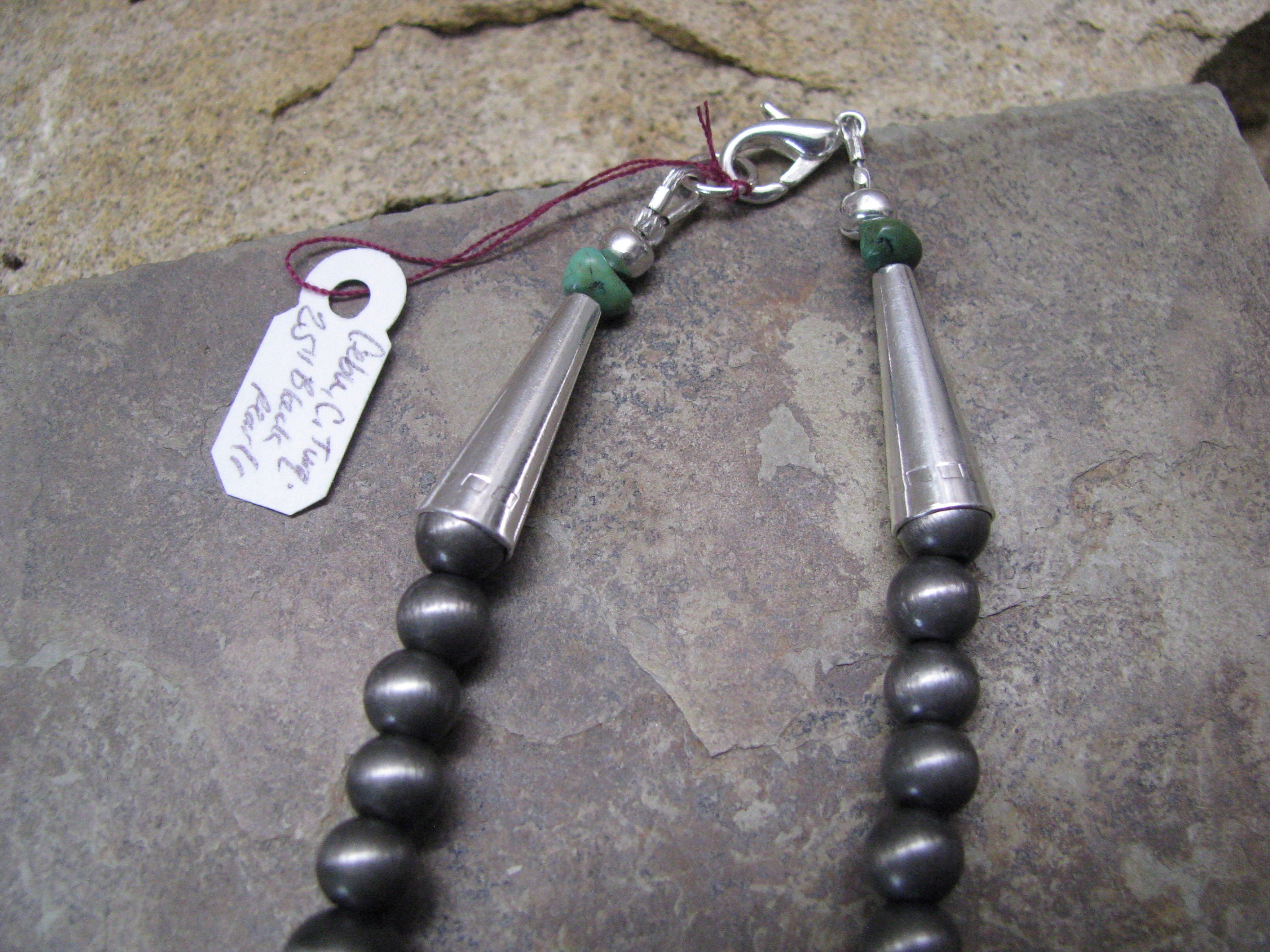 2-strand Navajo Made Black Freshwater Pearls, Cebu Shell, Chinese ...