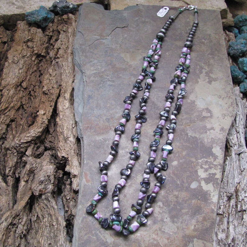 2-strand Navajo Made Black Freshwater Pearls Cebu Shell - Etsy Ireland