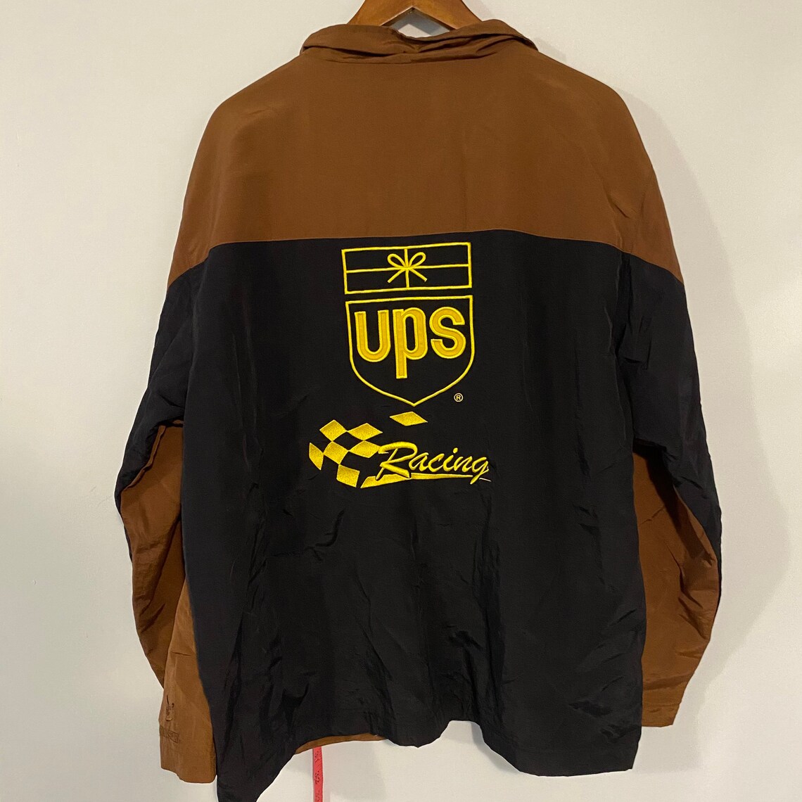 Mens UPS Racing Jacket Brown Light Windbreaker Coat Mens XL | Etsy
