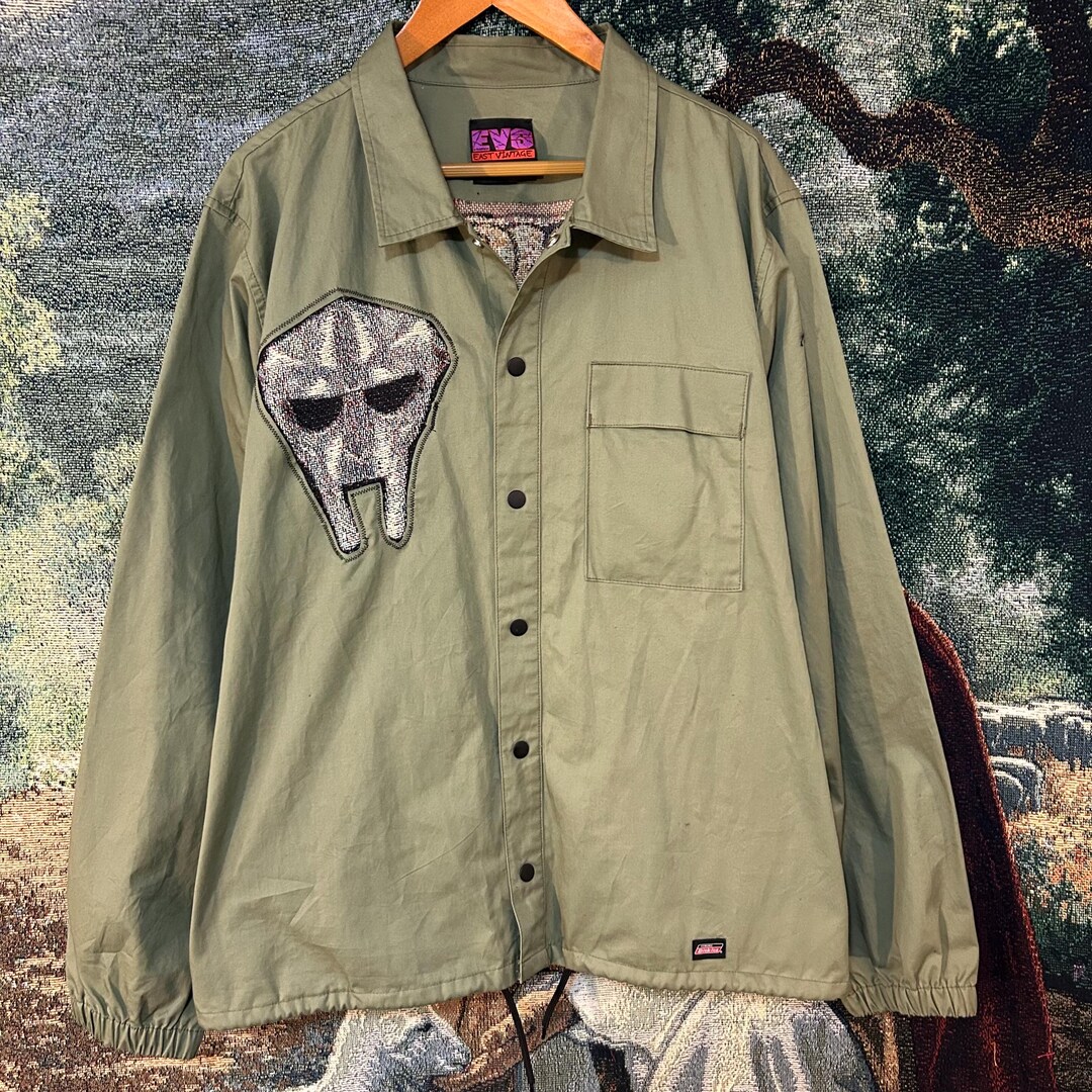 MF Doom Tapestry Graphics Vintage Dickies Button up Windbreaker Style ...
