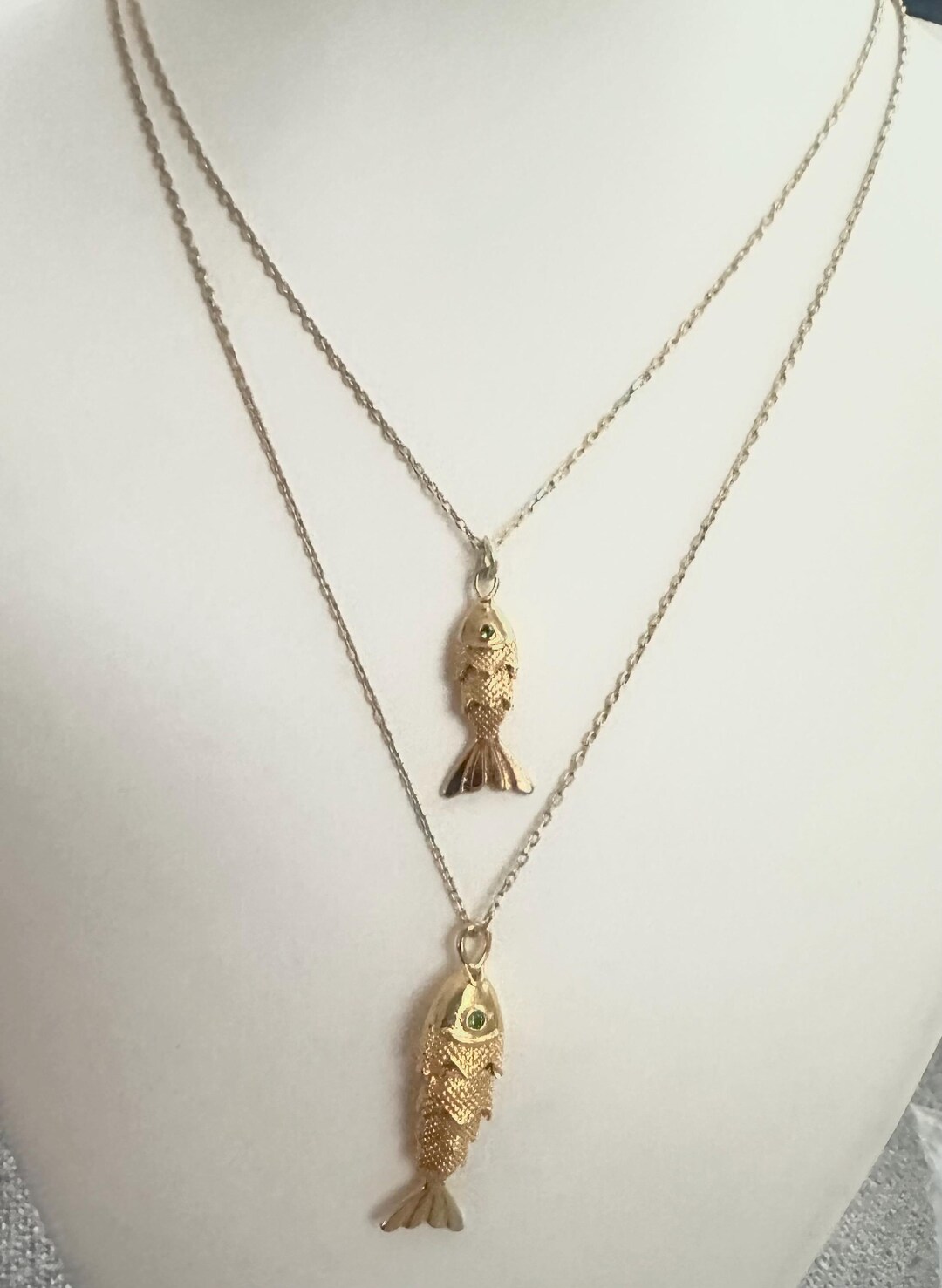 Movable 3D Articulated Fish Necklace, Pave Fish Necklace, Fishy Charm ...