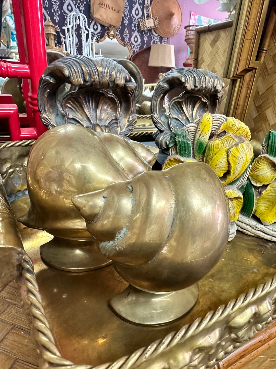 Vintage Brass Sea Shell Bookends - Etsy