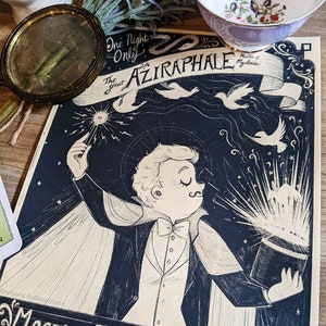 Good Omens Magician Aziraphale Victorian Poster - Etsy