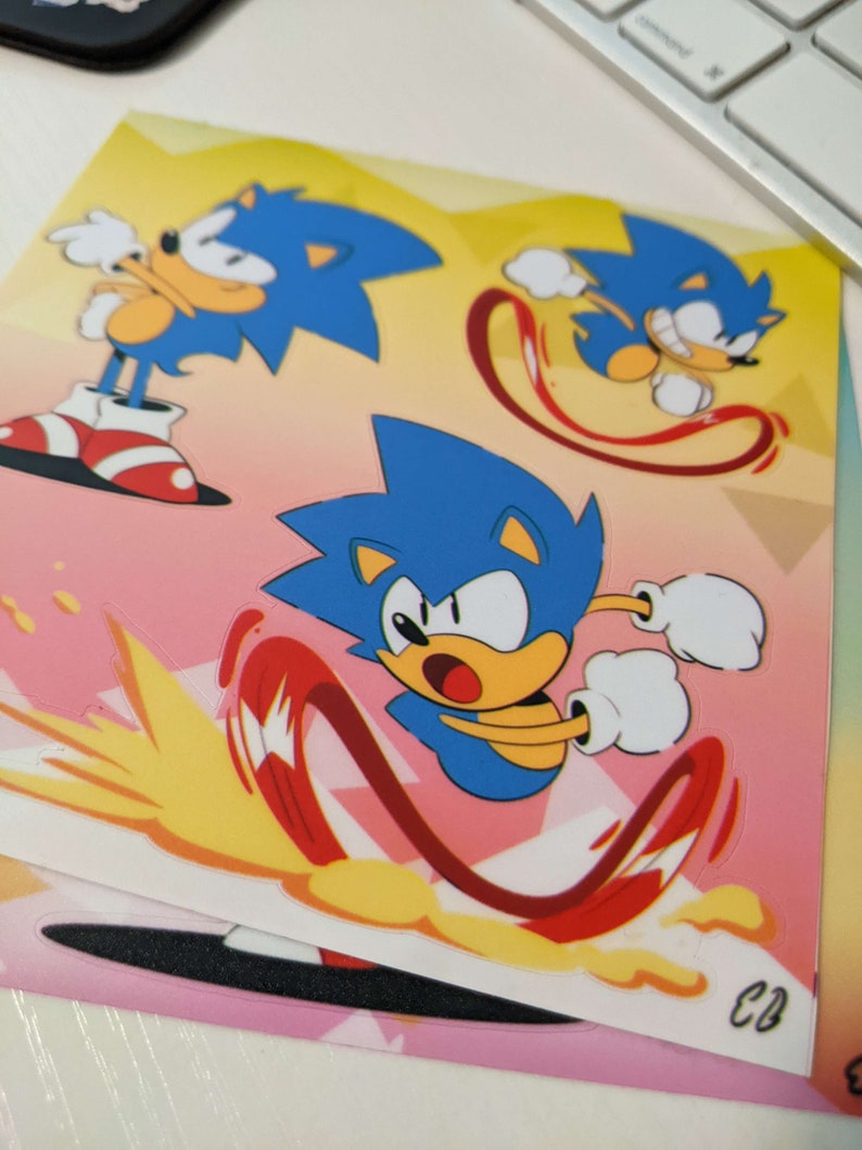 Retro 90s Sonic the Hedgehog Sticker Sheet - Etsy
