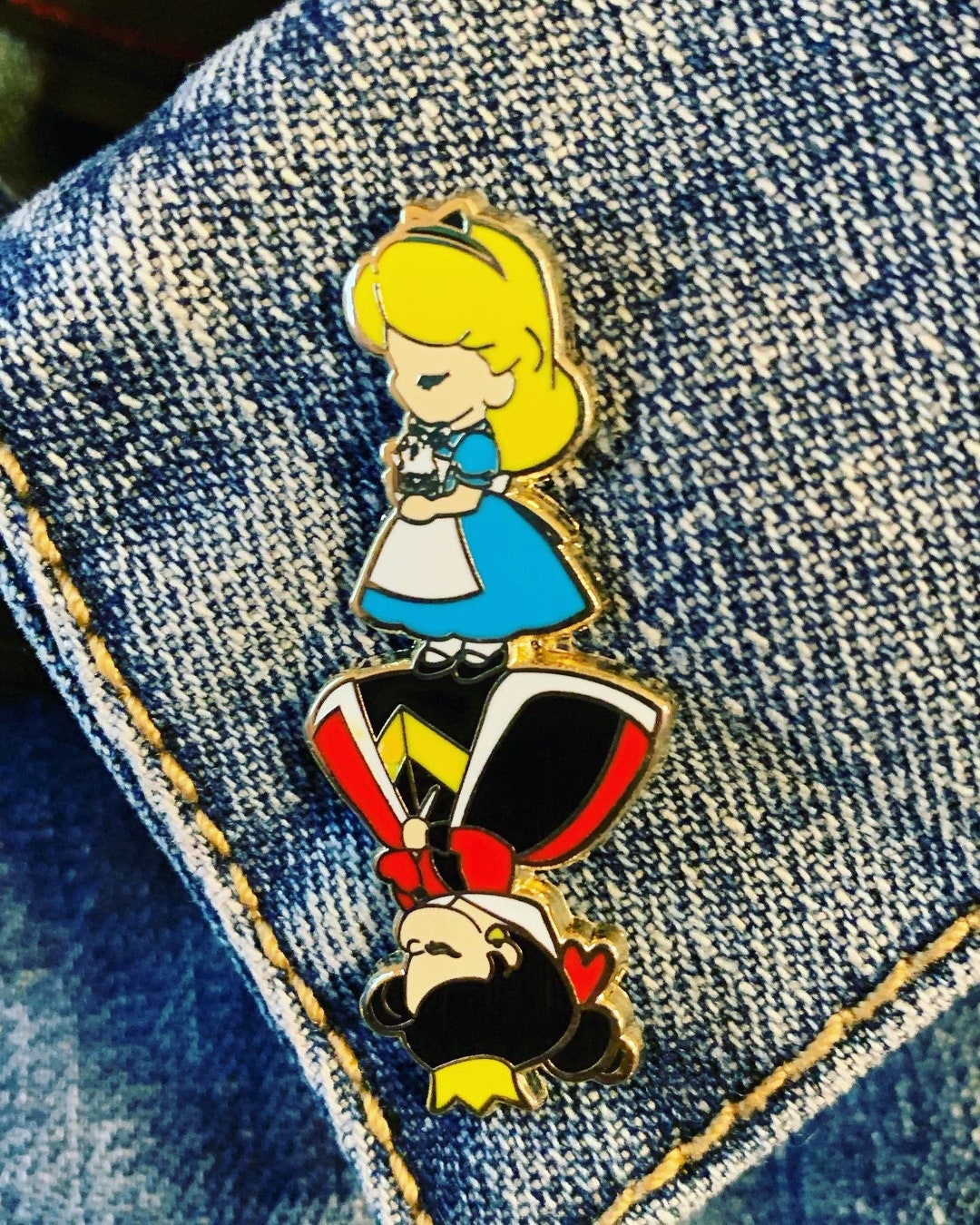 Alice in Wonderland Hard Enamel Flip Pin - Etsy