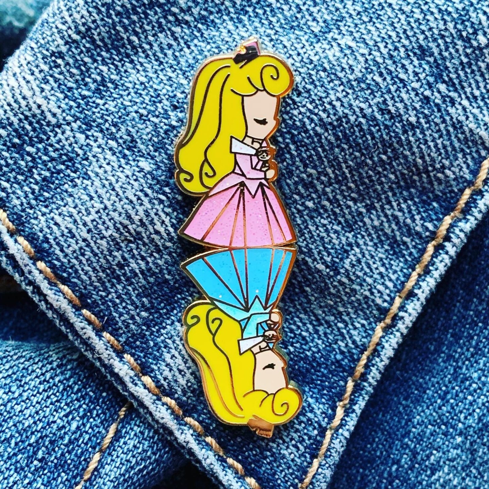 Sleeping Beauty Hard Enamel Flip-pin - Etsy