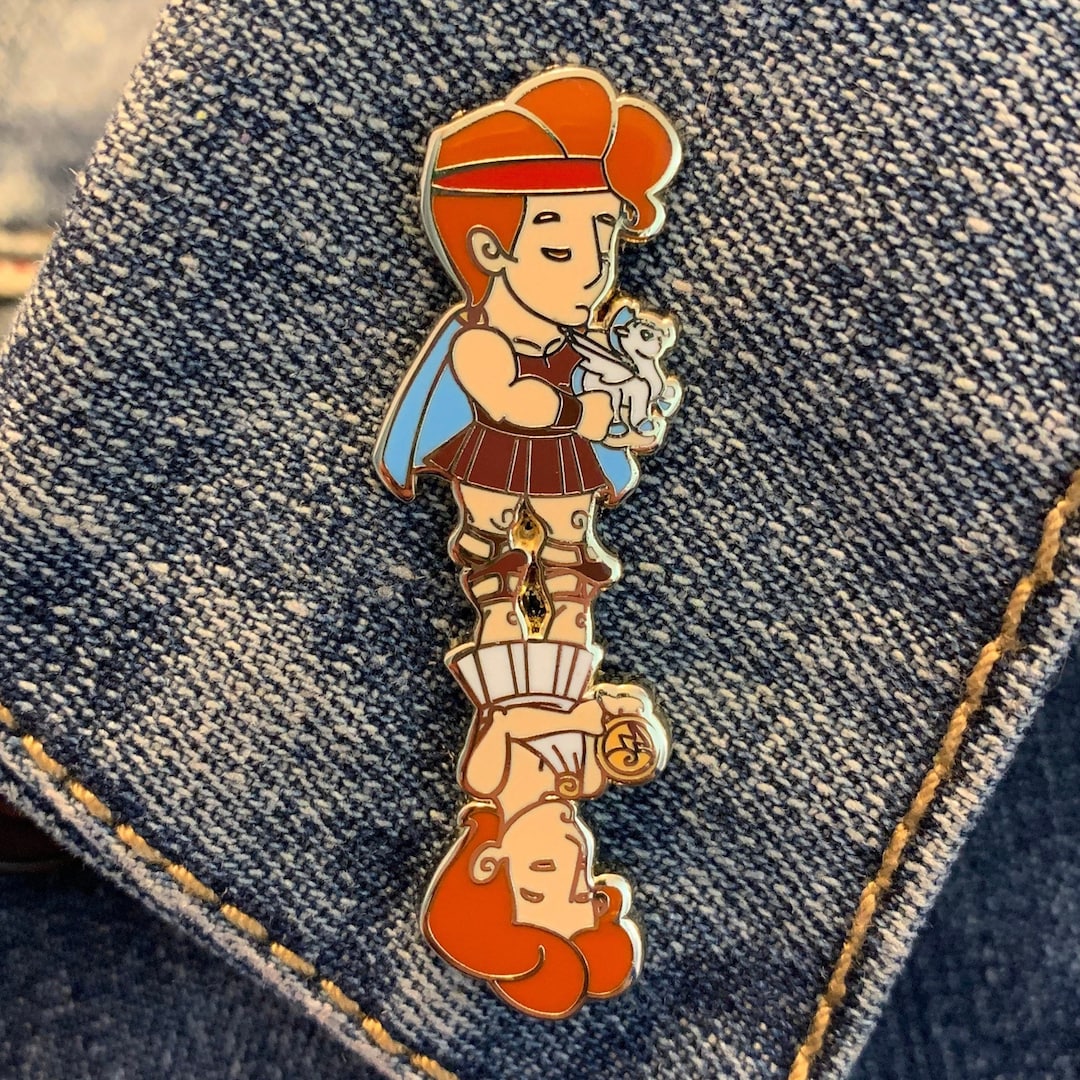 Hercules Hard Enamel Flip Pin - Etsy