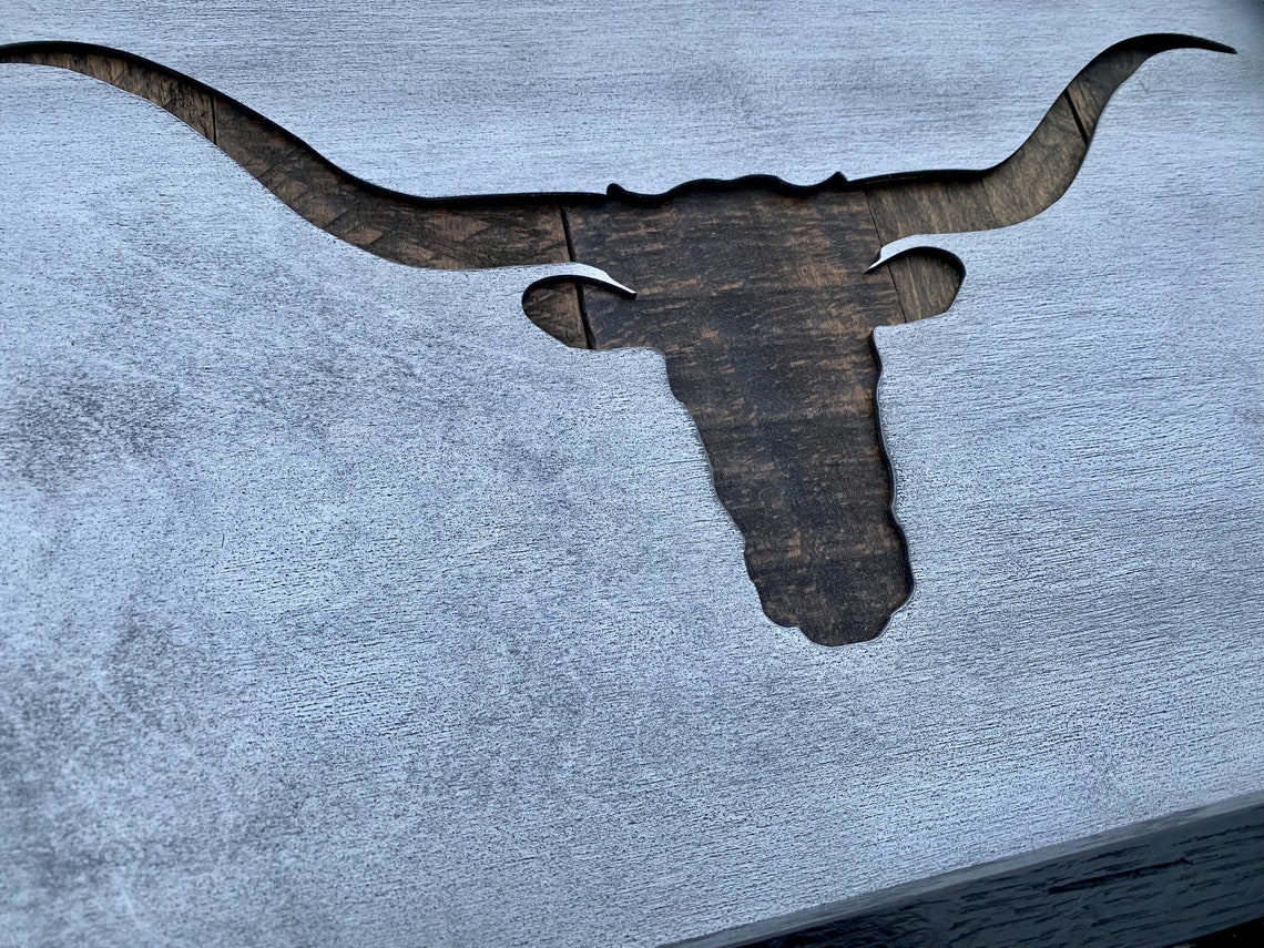 Wildlife Wall Art | Longhorn Reclaimed Wood Sign - Etsy
