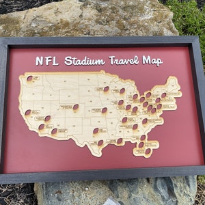 National Football League "nfl" Stadium Travel Map (framed) | US Travel ...