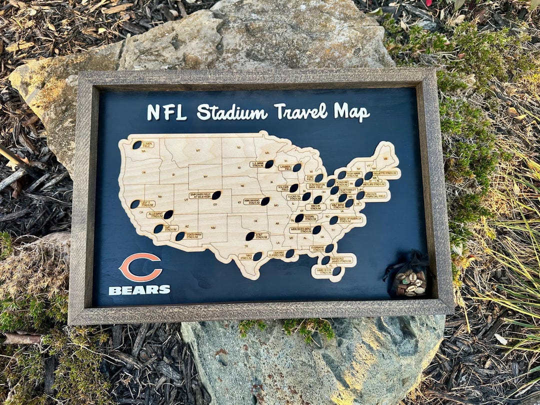 NFL Stadium Travel Map (framed): Frames Football Bucket List - Etsy