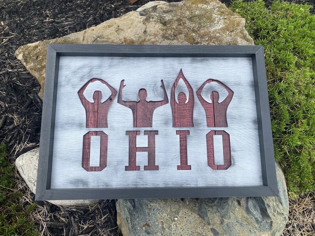 Ohio State Buckeye Sign: O-H-I-O Wooden Wall Art - Etsy