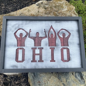 Ohio State Buckeye Sign: O-H-I-O Wooden Wall Art - Etsy