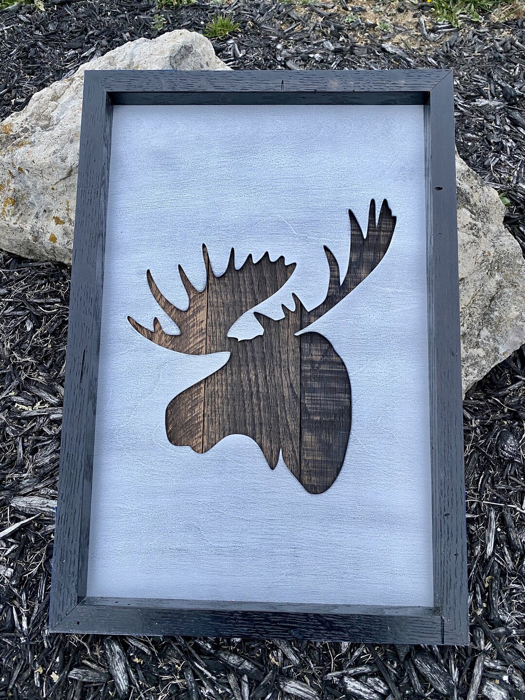 Wildlife Wall Art | Moose Reclaimed Wood Sign - Etsy