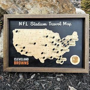 NFL Stadium Travel Map (framed): Frames Football Bucket List - Etsy