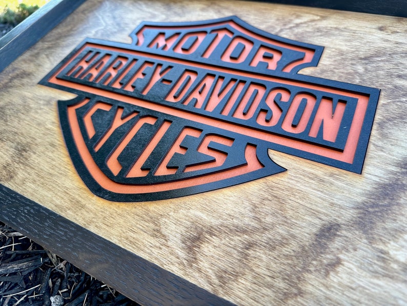 Harley Davidson Sign Wood Laser Cut Harley Sign - Etsy