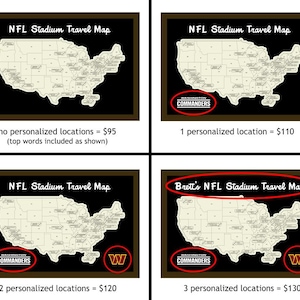 NFL Stadium Travel Map (framed): Frames Football Bucket List - Etsy