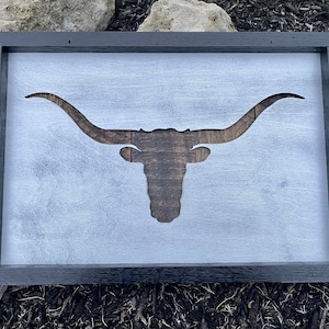 Wildlife Wall Art | Longhorn Reclaimed Wood Sign - Etsy