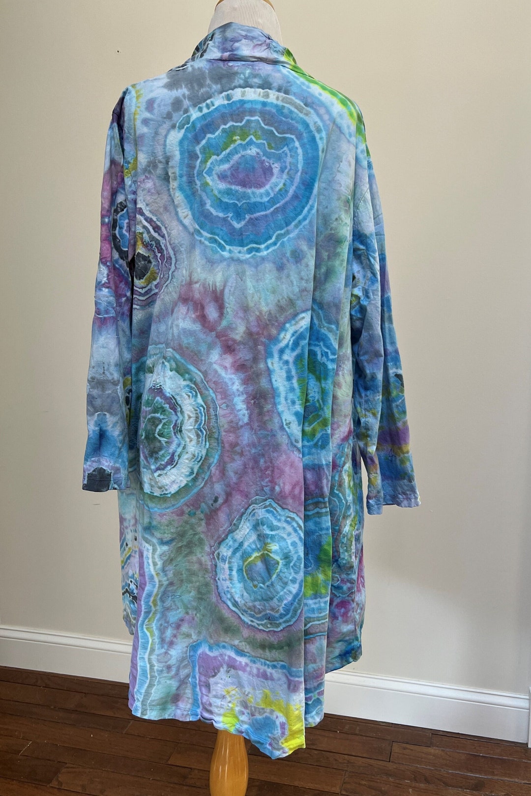Tie Dyed Jacket Size XXL Geode Pattern Knee Length - Etsy