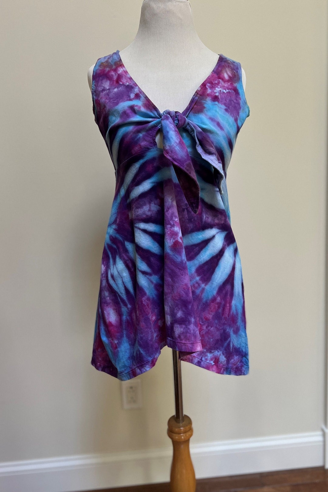 Tie-dyed Tank Top Size S 100% Cotton Knit - Etsy