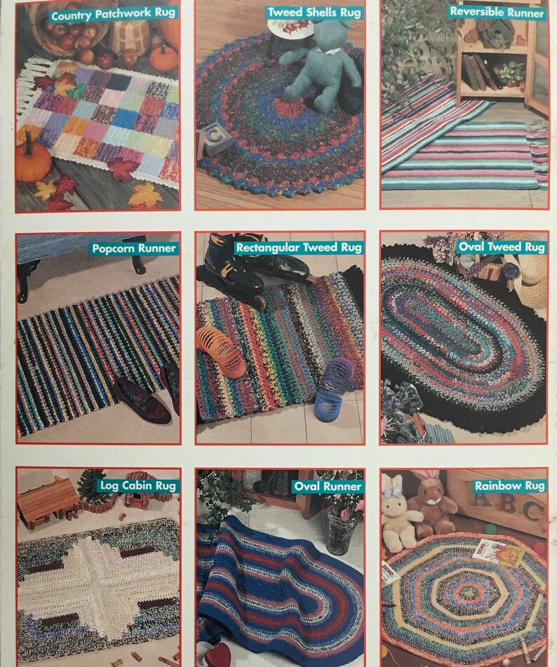 PDF 10 Crochet Scrap Yarn Rugs - Etsy