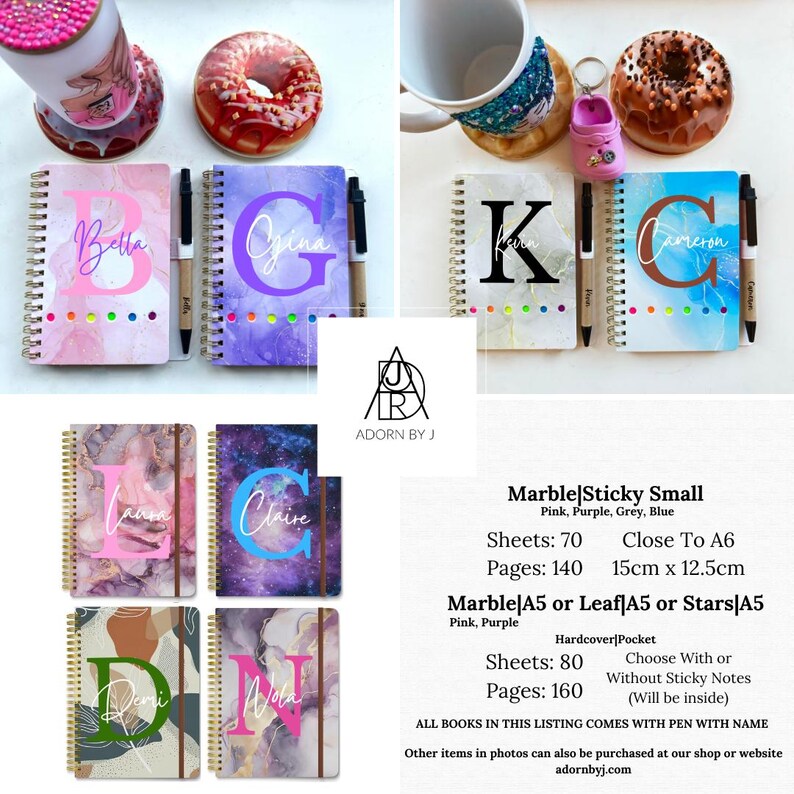 Personalised Notebook - Name - Initial - Stationary - Christmas ...