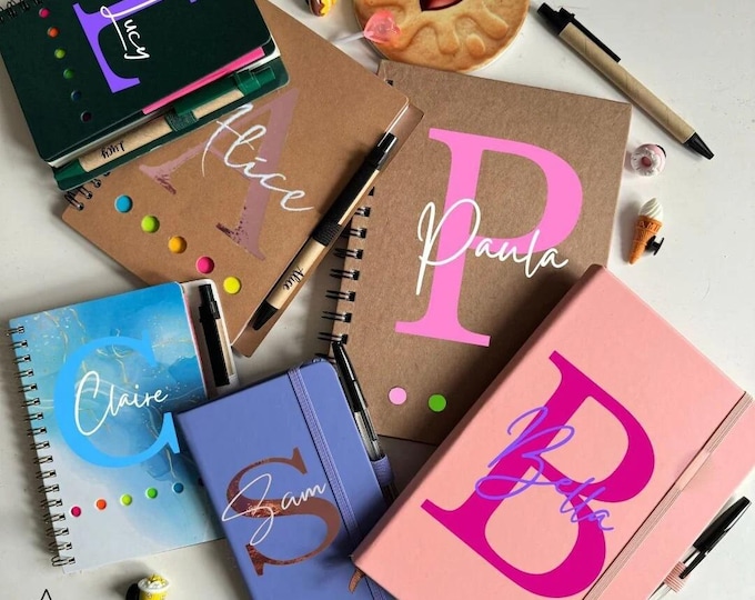 Personalised Notebook - Name - Initial - Stationary - Christmas ...