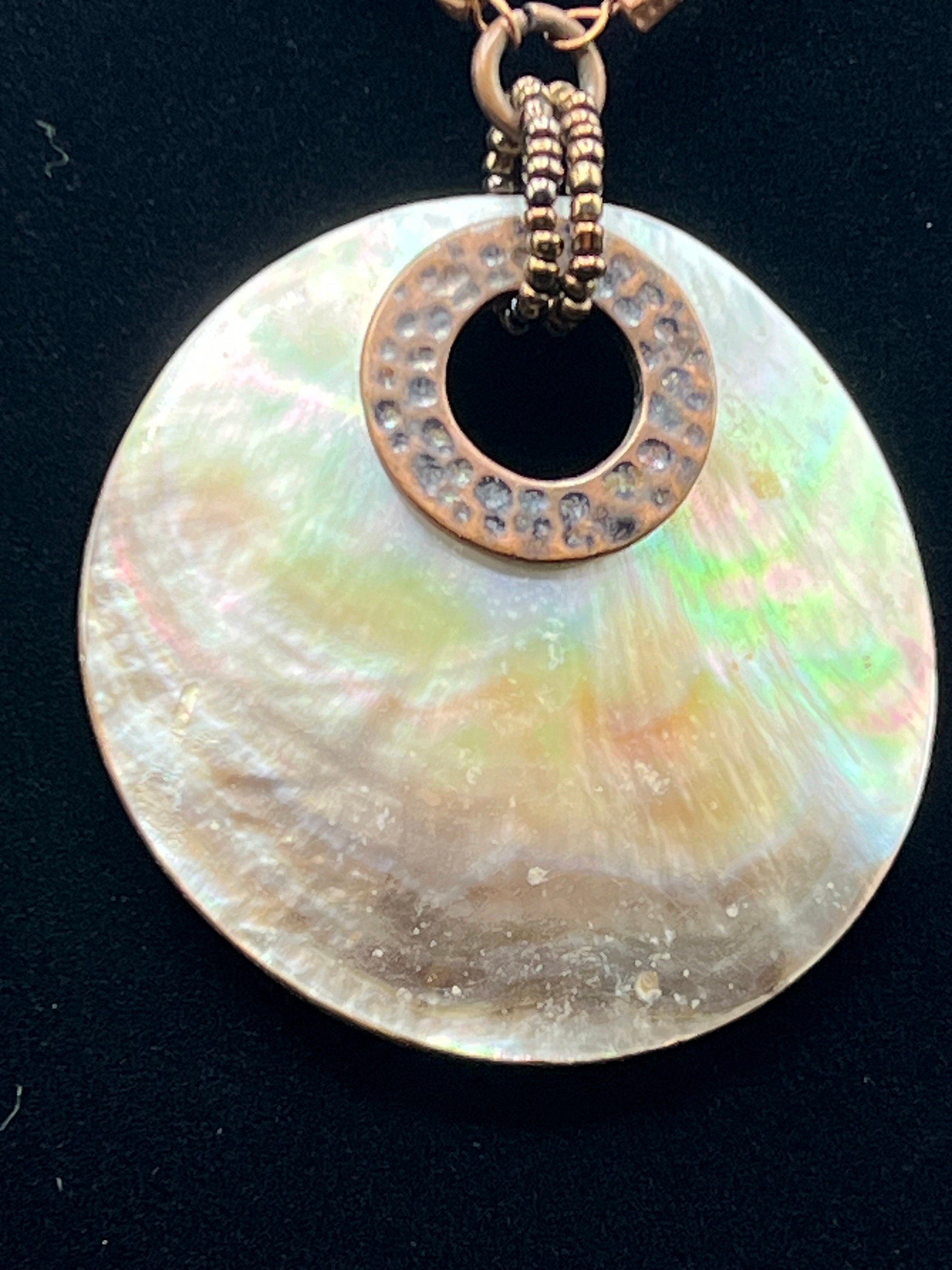 Large Shell Statement Necklace - Beach Necklace - Pink Pearl Necklace ...