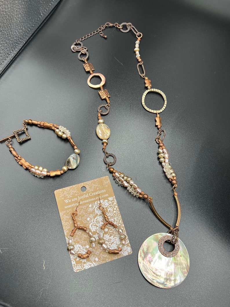 Large Shell Statement Necklace - Beach Necklace - Pink Pearl Necklace ...