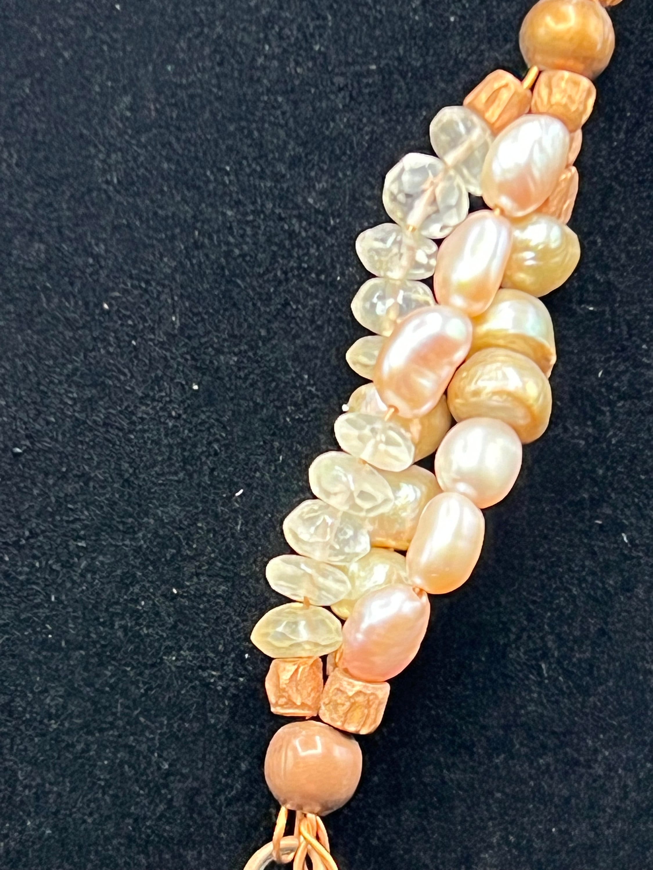 Large Shell Statement Necklace - Beach Necklace - Pink Pearl Necklace ...