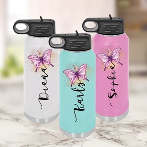Butterfly Tumbler, Butterfly Water Bottle, Butterflies Water Bottle ...