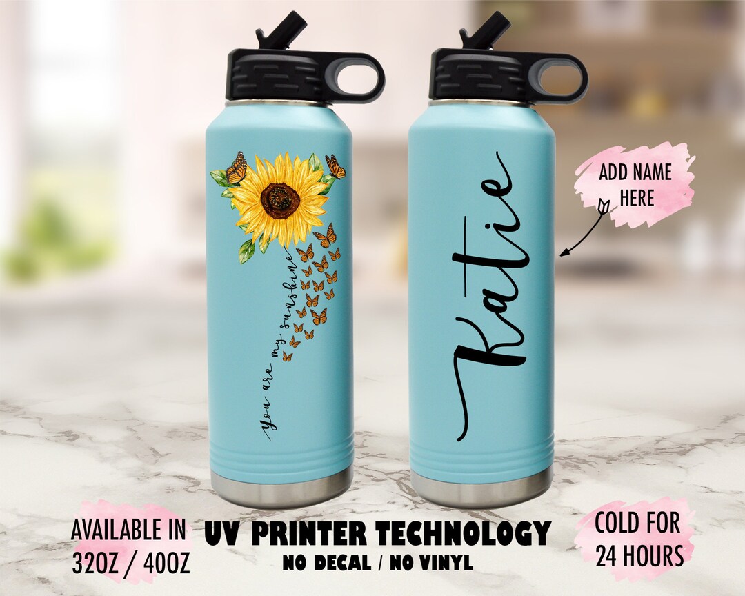 Sunflower Tumbler, Sunflower Water Bottle, Sunflower Gift, Stainless ...
