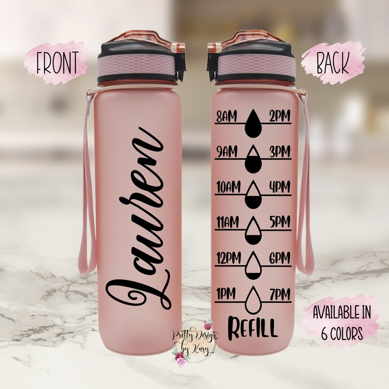Custom Water Bottle Water Bottle Tracker Water Bottle With - Etsy