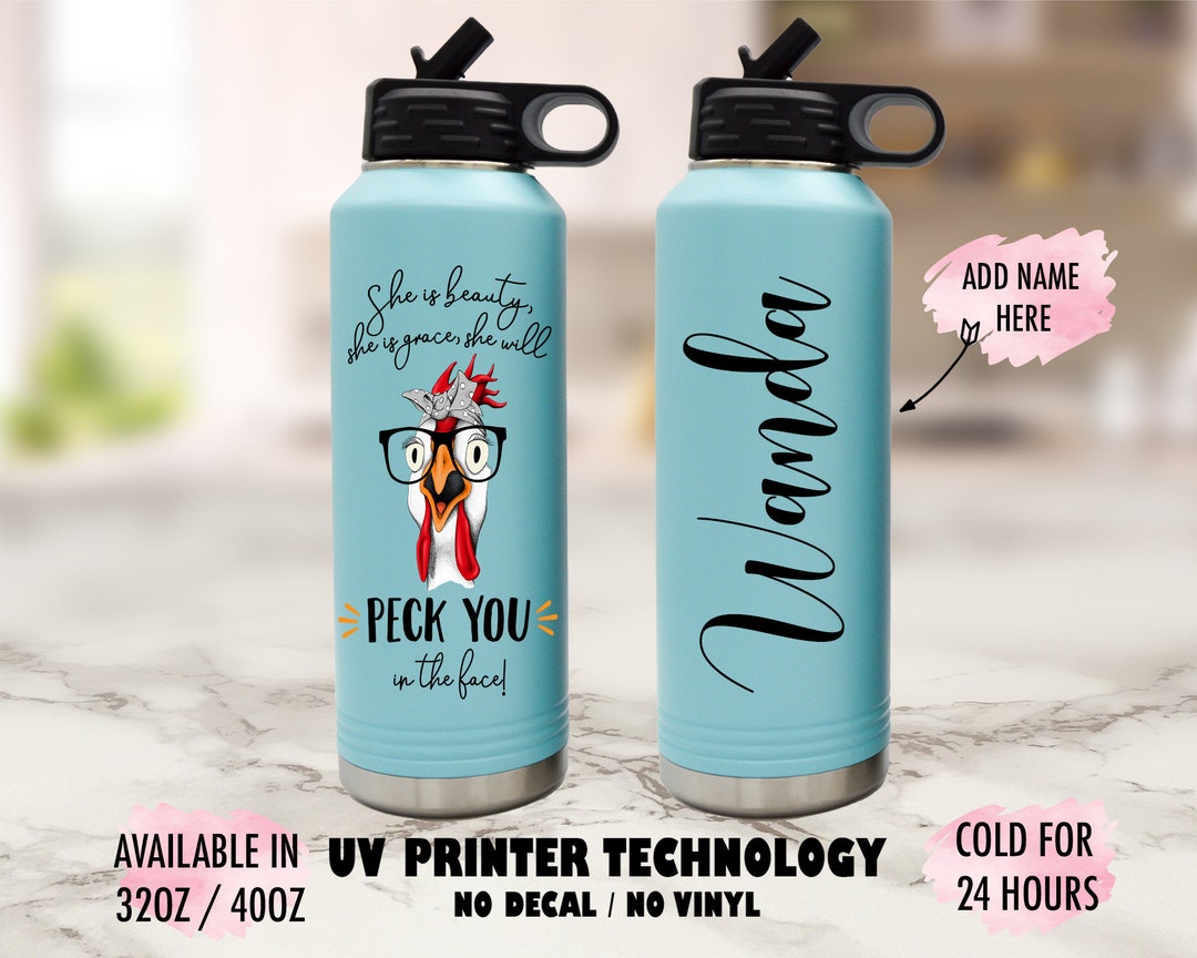 Chicken Water Bottle, Chicken Tumbler, Custom Water Bottle, Chicken ...