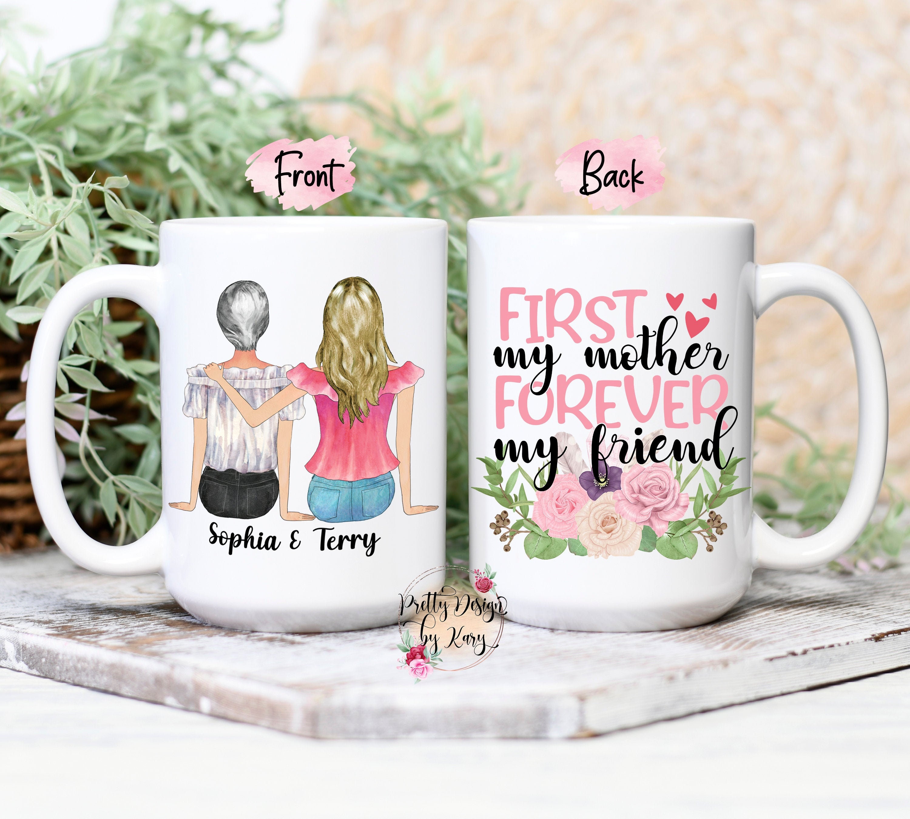 Mother and Daughter Mug Personalized Mom Mug Gift for Mom | Etsy