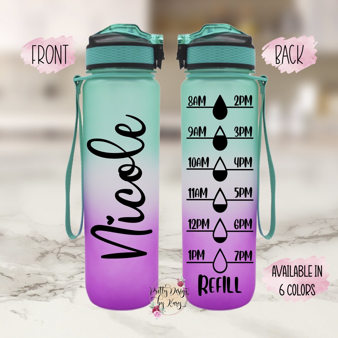 Water Bottle With Straw | Water Bottle Tracker | Motivational Water Bottle | Water Bottle With ...