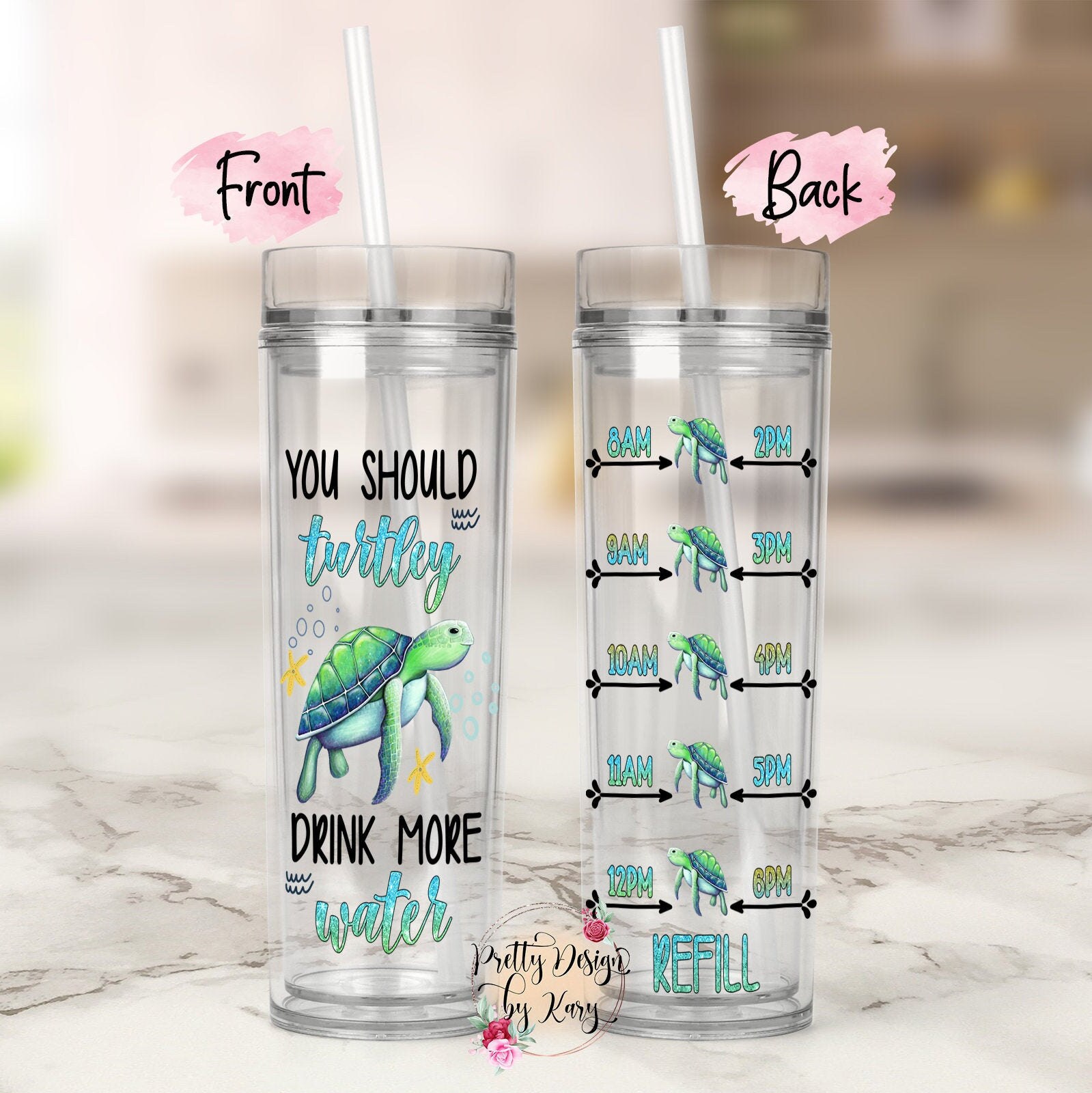 Turtle Tumbler Turtle Water Bottle Custom Water Bottle You - Etsy