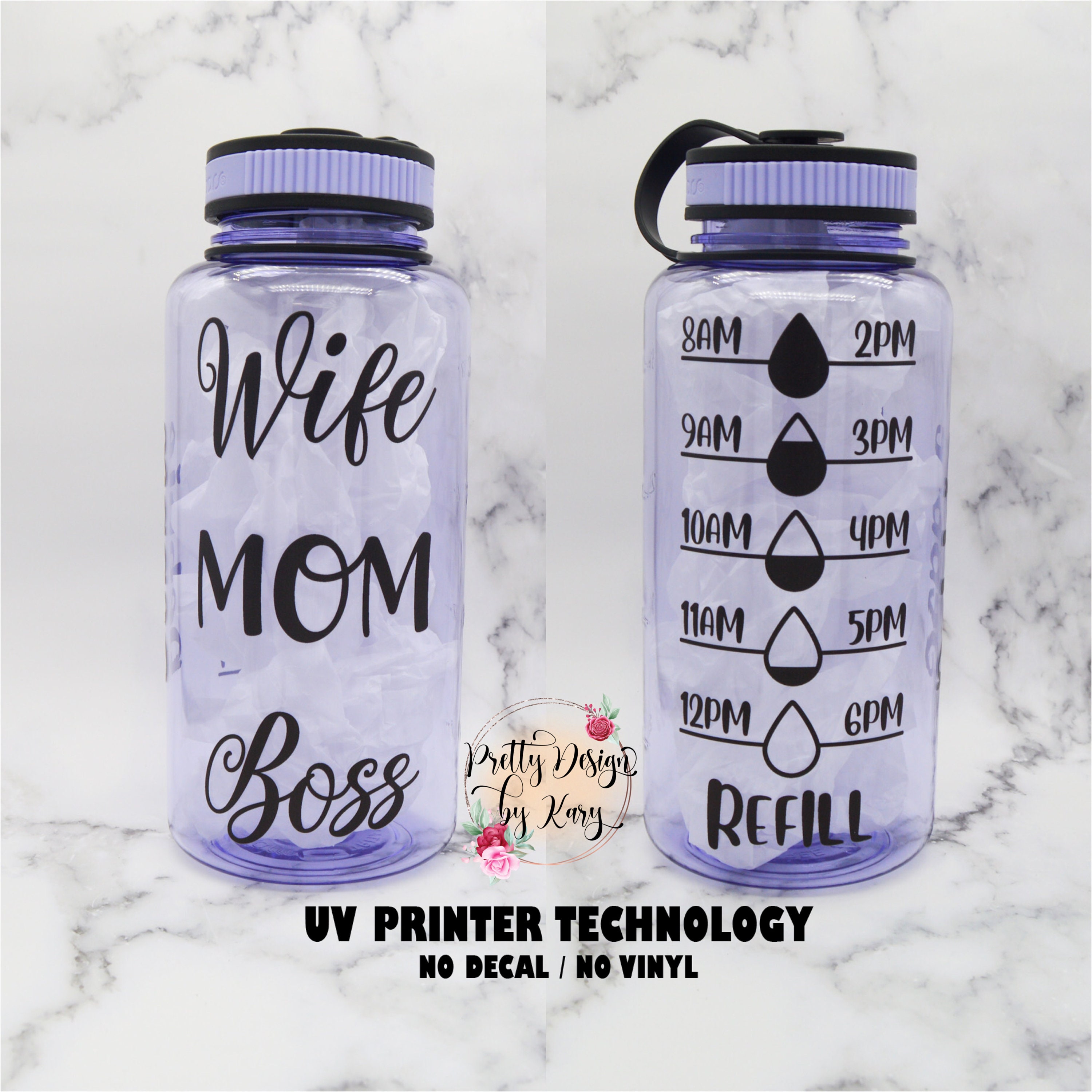 Mom Wife Boss Water Bottle Tracker Motivational Water Bottle Etsy