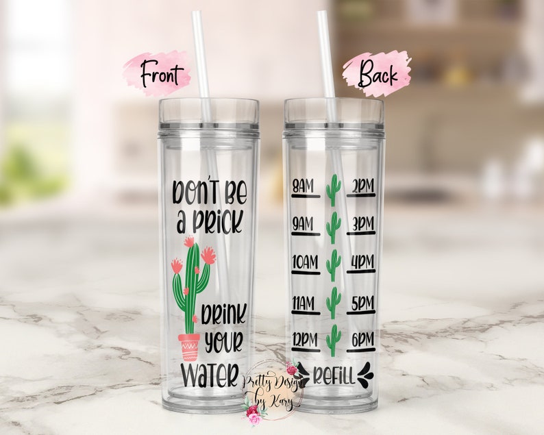 Arizona Cactus Tumbler | Personalized Skinny Tumbler | Cactus Water ...