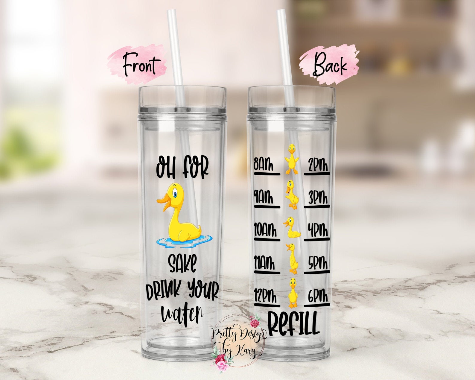 Duck Tumbler Duck Water Bottle Duck Gifts Cute Water - Etsy