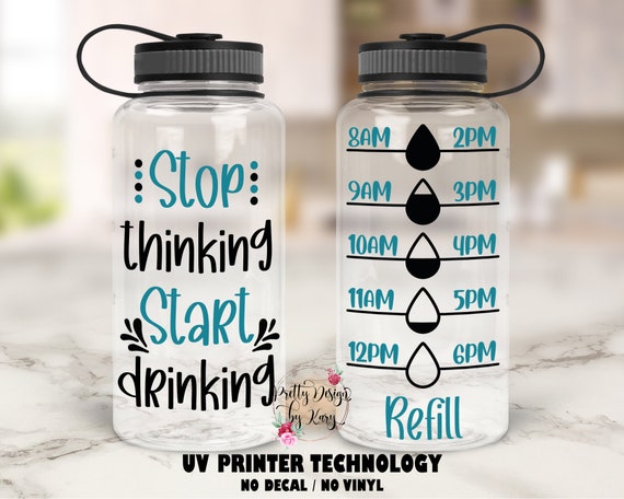 Motivational Water Bottle With Hourly Time Water Bottle | Etsy