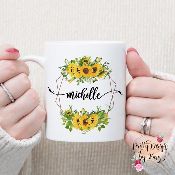 Custom Sunflower Mug Personalized Sunflowers Coffee Mug - Etsy