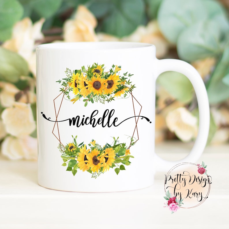 Custom Sunflower Mug Personalized Sunflowers Coffee Mug - Etsy