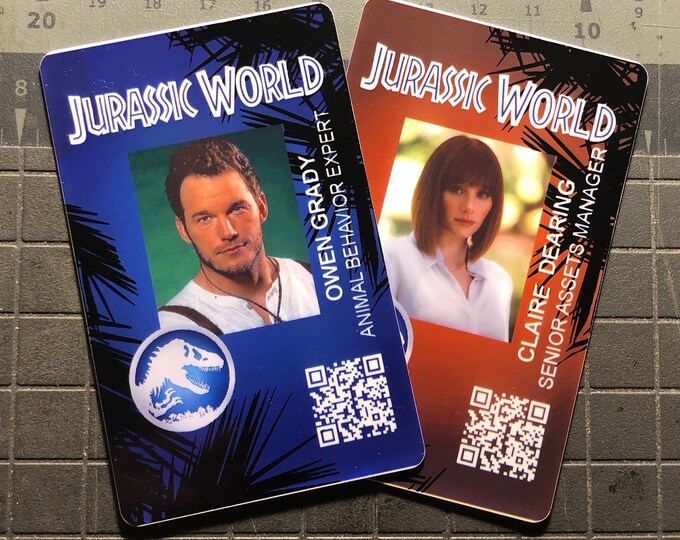 Jurassic Park Alan & Ellie Ingen ID Badge Set - Etsy Canada